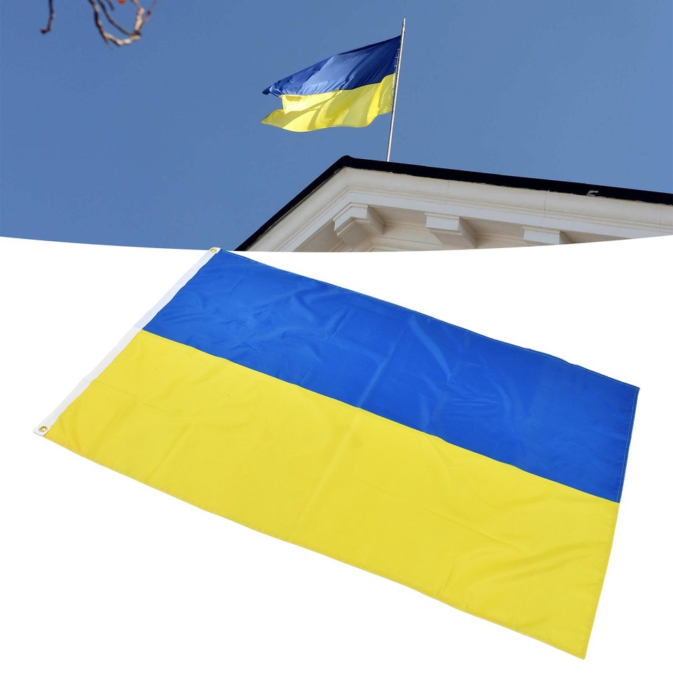 °Ukrainian Flag Polyester Pongee Vivid Color UV Fade Resistant Digital ...