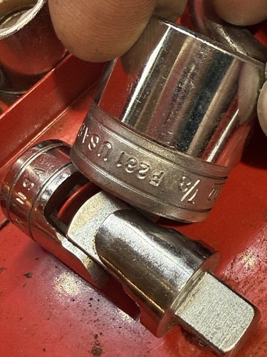 Vtg. Snap On Tools KRA-281 Steel Case 3/8" Socket Set Breaker Ratchet ...