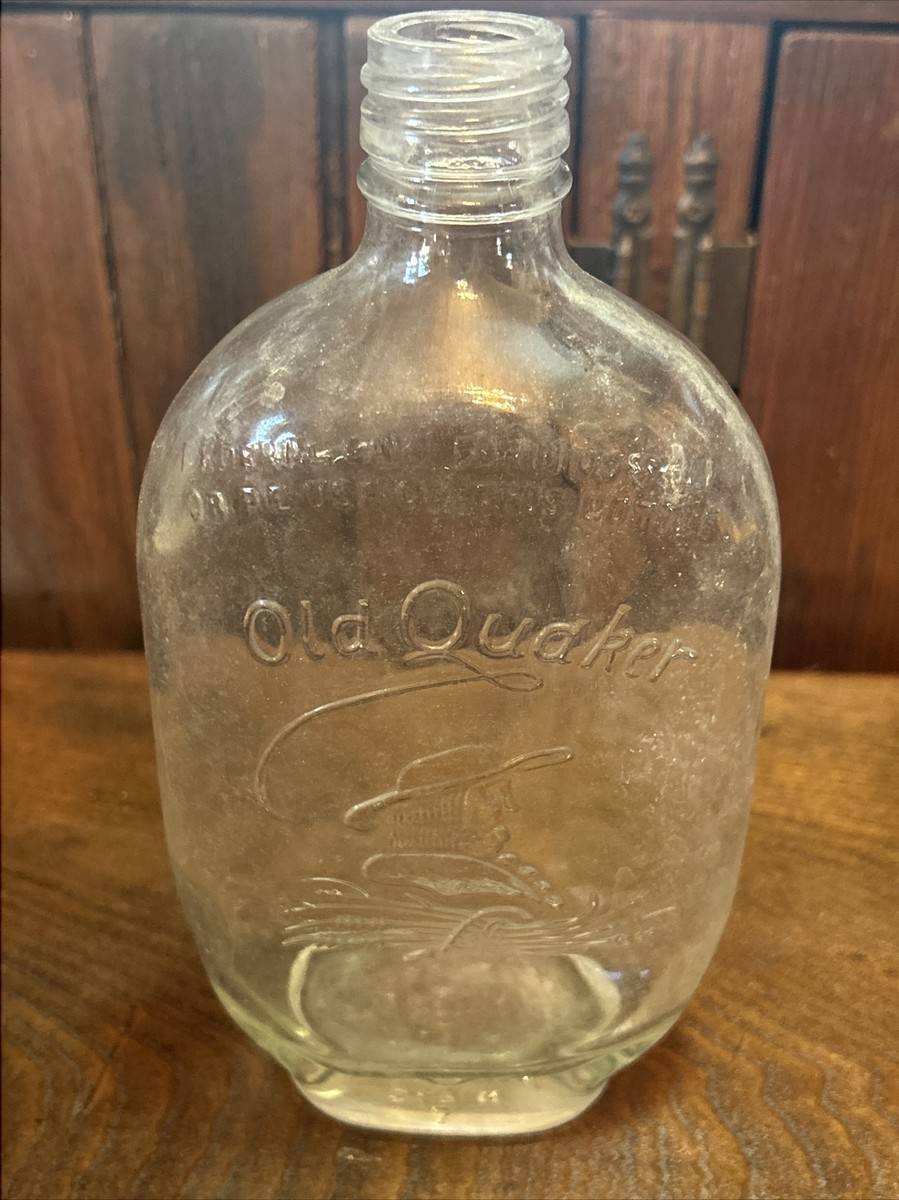 Old Quaker Glass Bottle Dates Vintage Old Quaker Embossed Whiskey