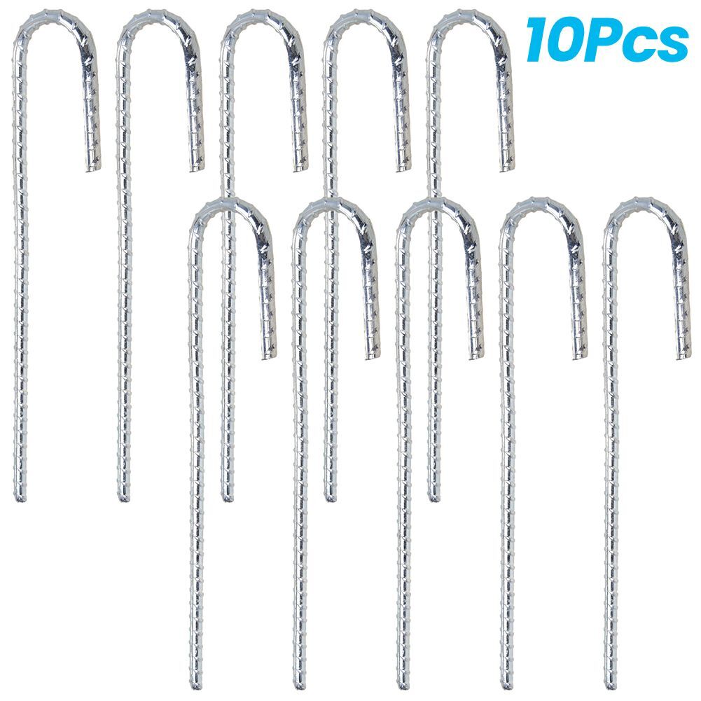10/50X Galvanised Steel Tent Pegs Heavy Duty Rebar Ground Stakes ...