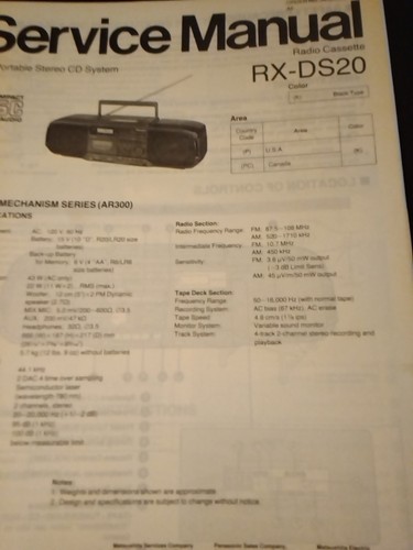 Vtg Panasonic RX-DS20 90's Portable Boombox Radio Cassette Stereo CD ...