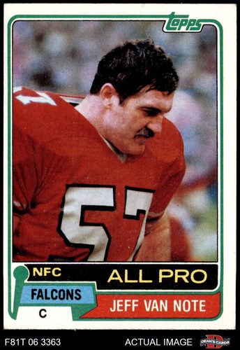 1981 Topps #70 Jeff Van Note Falcons Kentucky 5 - EX | eBay