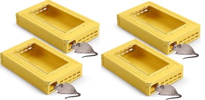 4 Pack Multi Catch Mouse Trap Clear Top Humanized Mouse Trap Rodent ...