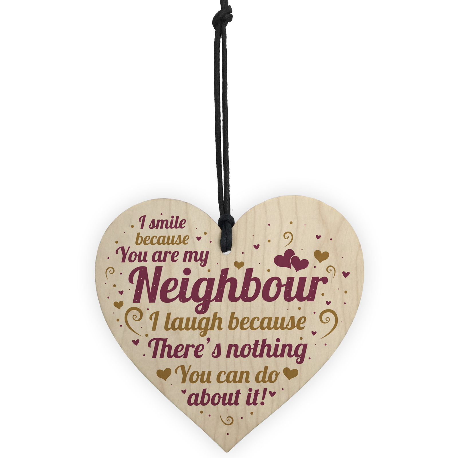 Best Neighbour Funny Gifts Wood Heart Birthday Christmas Gift For Best ...