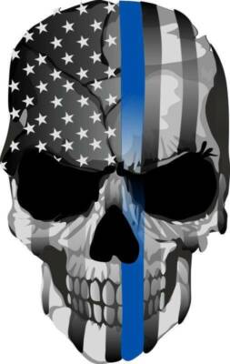 Thin Blue Line Punisher Skulll Decal - Version 2 Various Sizes | eBay