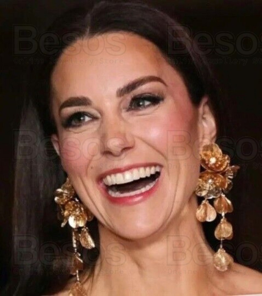 Zara Statement Kate Kate's Bafta Baftas Gold cascading flower flowers ...