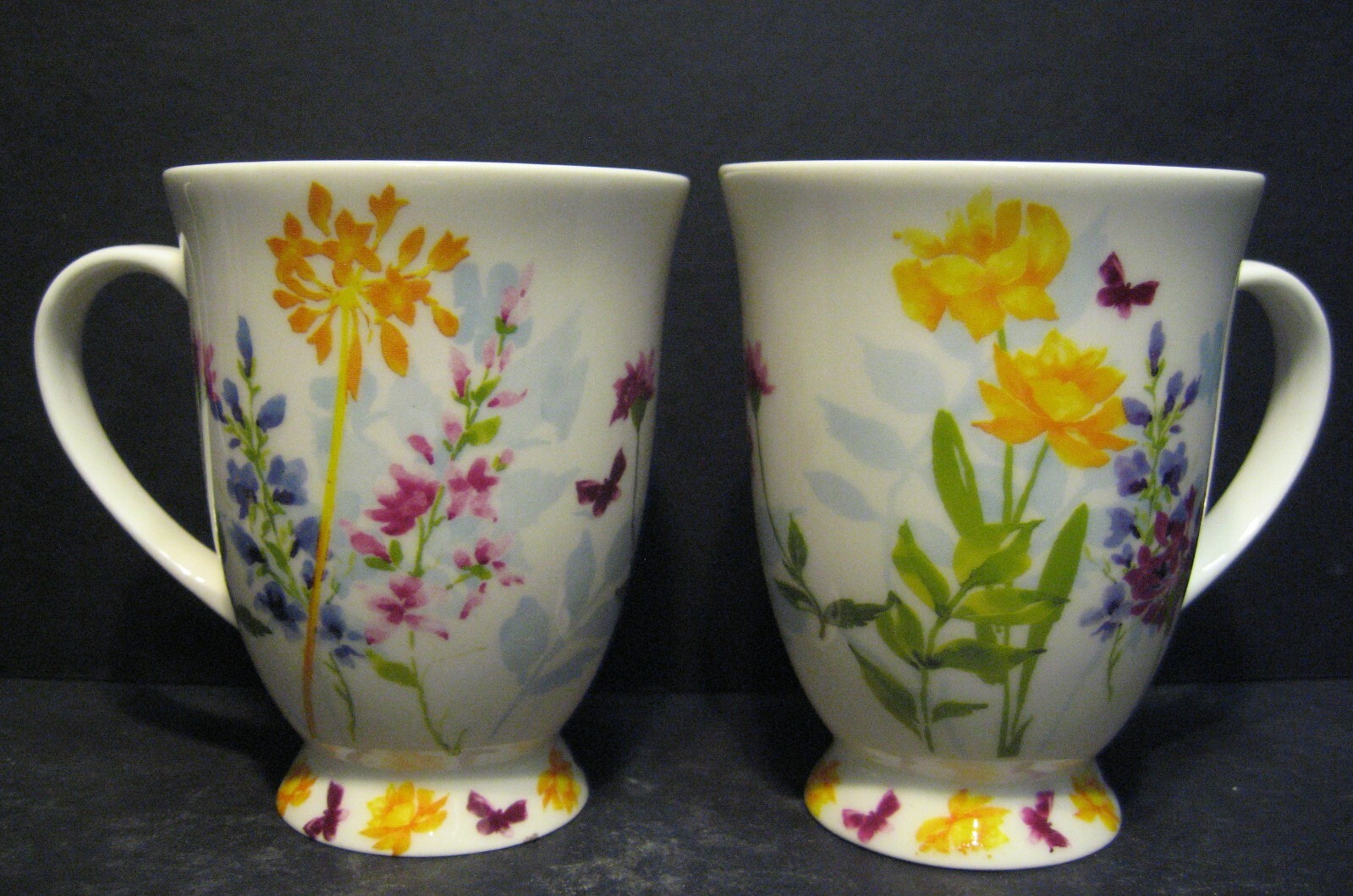 Set Of 2x/4x/6x Meadow Fresh Fine Bone China Mugs Marquee Shape 10 Floz ...
