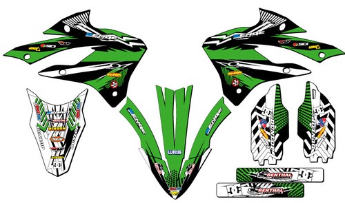 2022-2023 KX 112 MAYHEM Green Senge Graphics Kit Compatible with ...