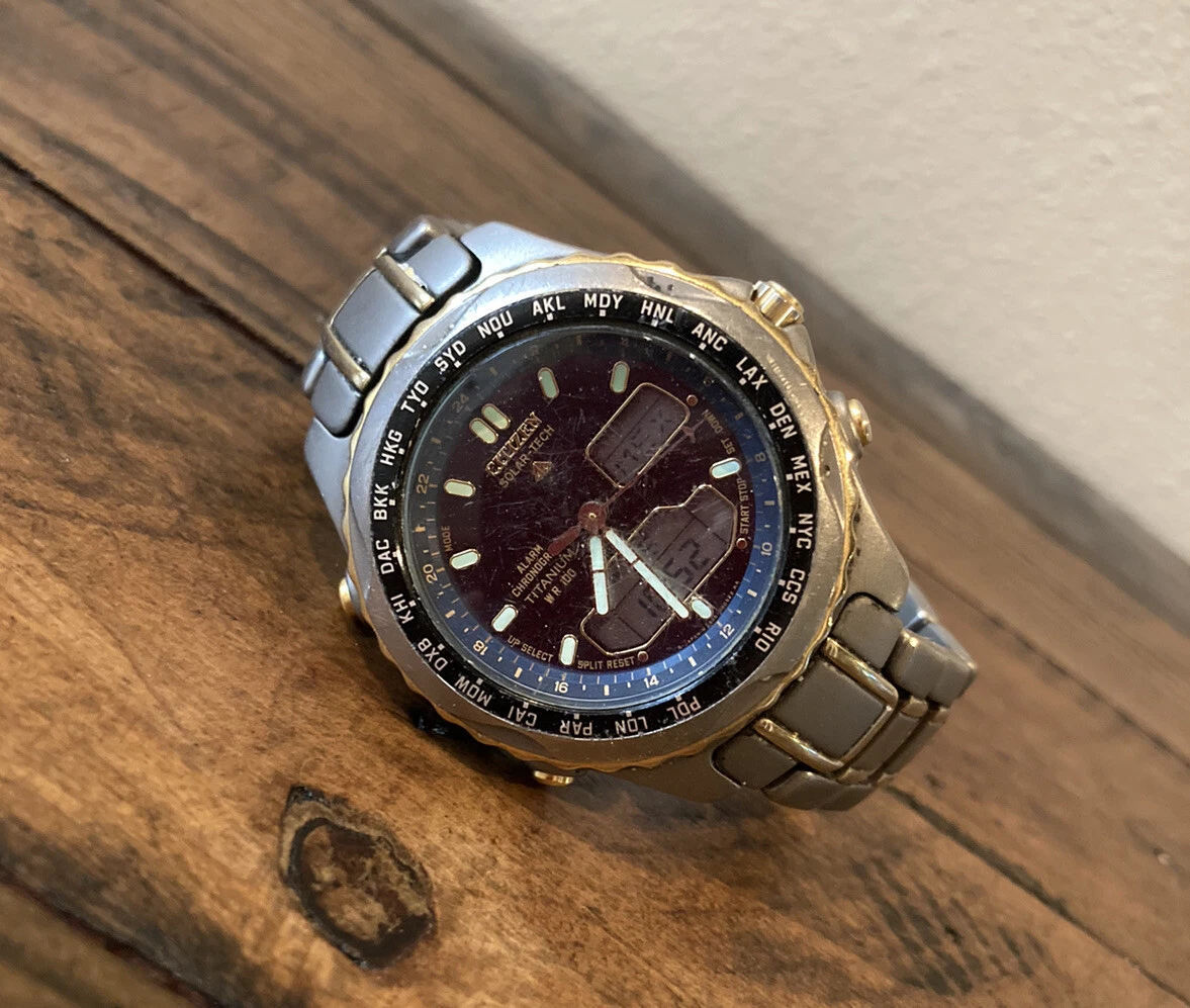 Citizen Eco-Drive Titanium Analog/Digital Alarm Chronograph, 58% OFF