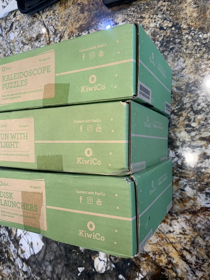 New and Sealed Lot Of 3 KiwiCo crates! Kaleidoscope, Fun W Flight, Disk ...