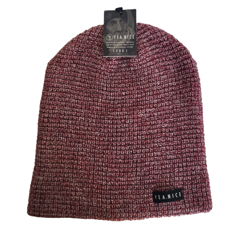 Yea.Nice Beanie Soft Acrylic Burgundy Waffle Weave Premium Beanie Hat ...