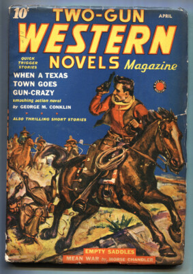 PULP: TWO-GUN WESTERN NOVELS-Apr 1942--PULP Magazine-J.W. Scott cvr art ...