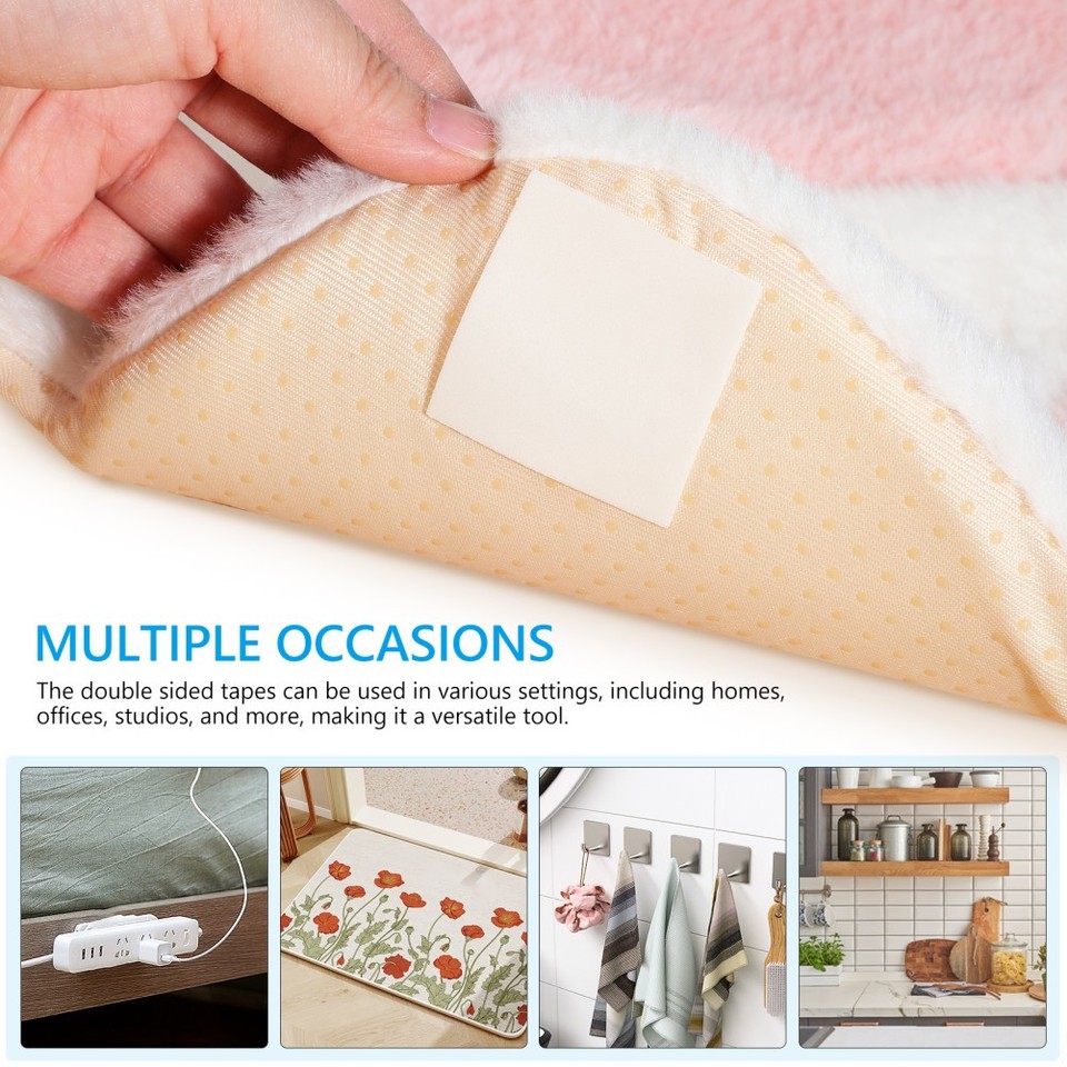 60 Pcs Tape Double Sided Adhesive Tapes Squares Circular Seamless ...