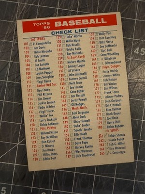 1956 TOPPS BASEBALL CHECKLIST #1 BASEBALL CARD POOR | eBay