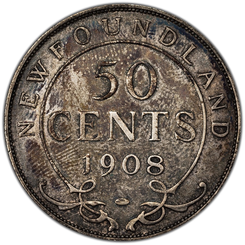 Newfoundland 1908 50 Cents Half Dollar Silver COin - VF-30 | eBay
