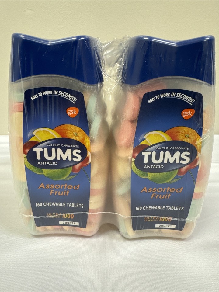4X Tums Antacid Calcium Ultra Strength 1000 Assorted Fruit 160 Tabs ...