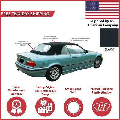 Convertible Soft Top Fits 1994-1999 BMW 3-Series E36 w/DOT Plastic ...