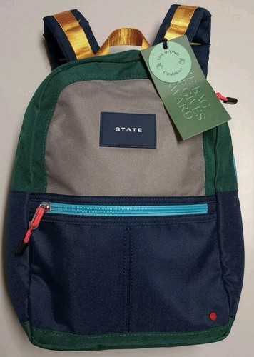 STATE Kane Backpack Green Blue Grey 2 Pockets New | eBay