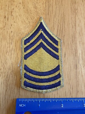 Korea War Era Master Sergeant Enlisted Rank Patch Blue And Yellow ...