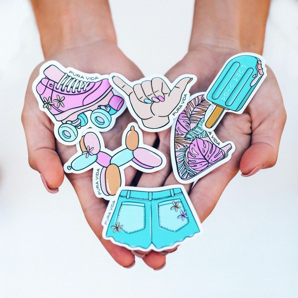 New Pura Vida Summer 2020 Exclusive Sticker Pack 6 Stickers | eBay