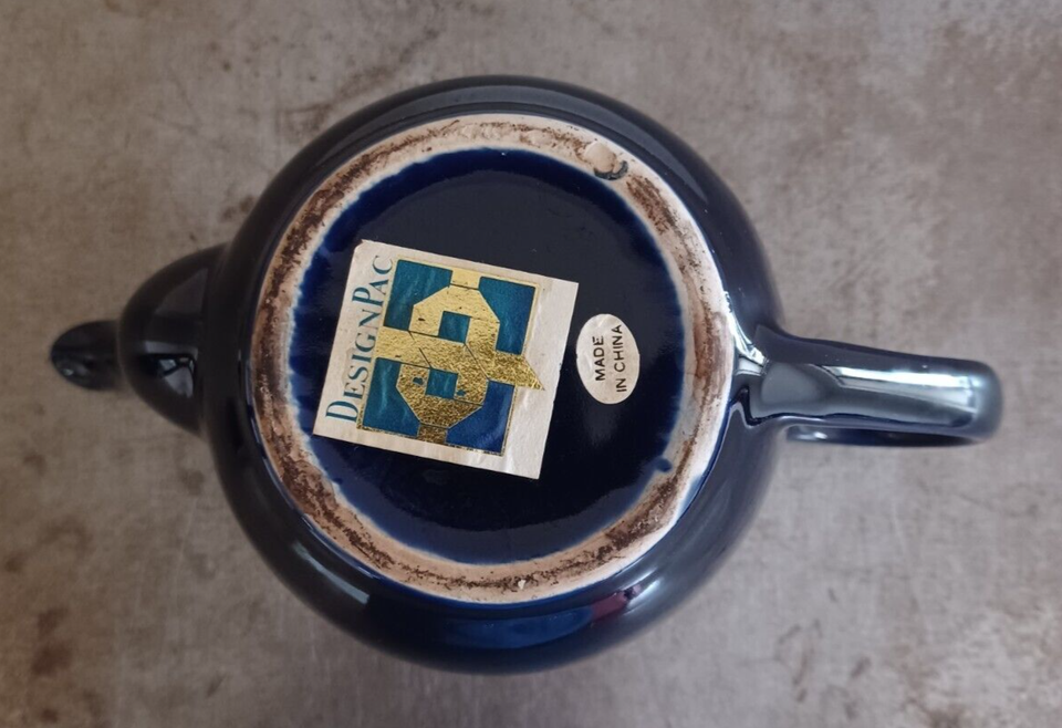 DesignPac Ceramic Navy Blue Teapot 7.3"×4.3" | eBay