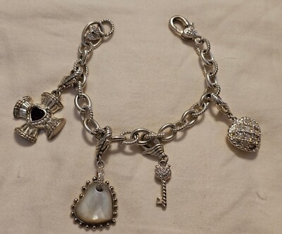 Judith Ripka Sterling Charm Bracelet | eBay