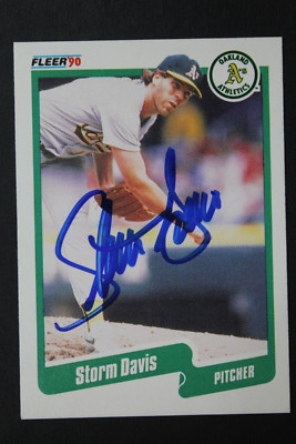 Storm Davis Oakland A's Autographed 1990 Fleer #5 Signed Baseball Card ...
