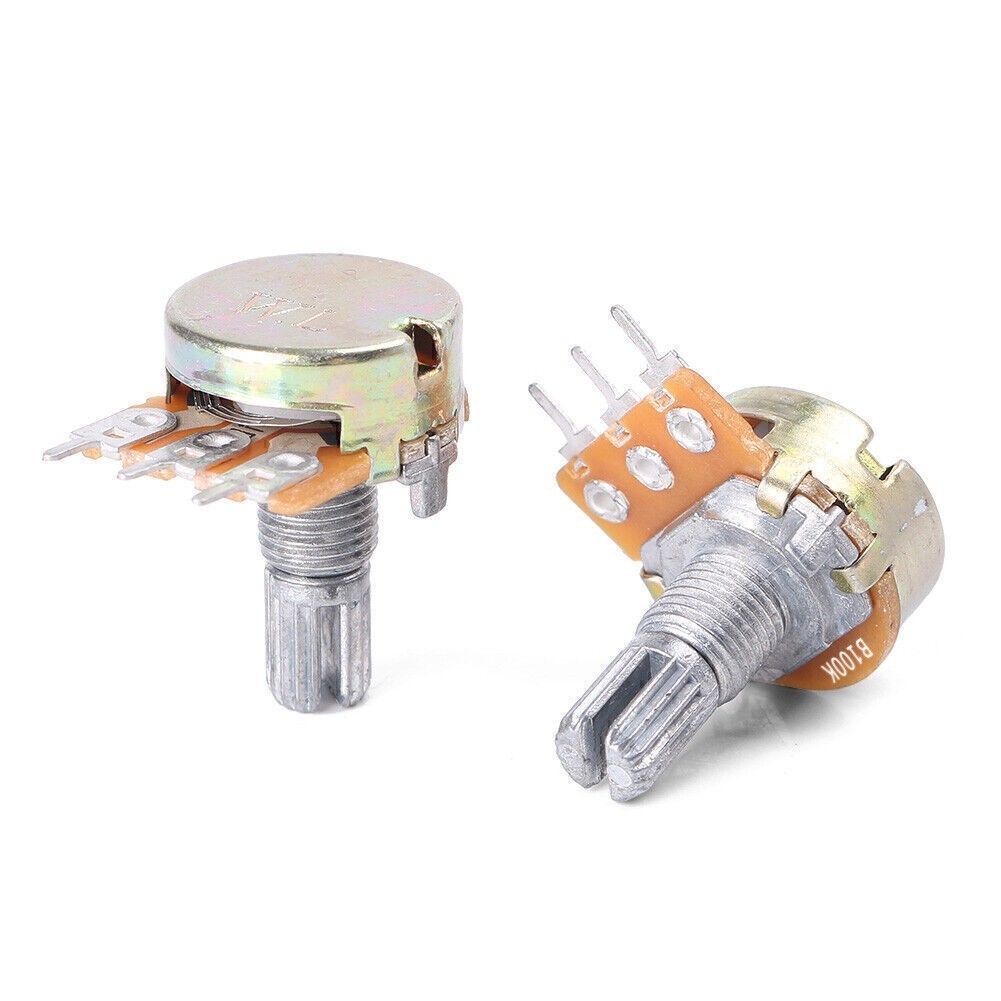 B100K Ohm 4mm Shaft 3 Terminal Linear Taper Rotary Potentiometer 15mm ...