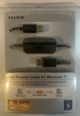 Belkin Easy Transfer Cable For Windows 7 USB 2.0 8 Feet NIB | eBay