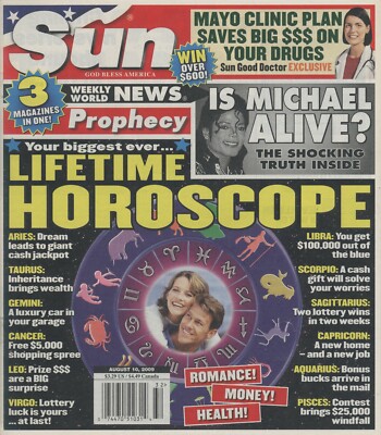 2009 SUN Tabloid Michael Jackson Adolfo Constanzo Jennie Eisenhower ...