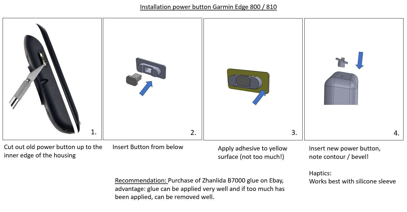 Garmin Edge 1000 Power Knopf | Power Button f. Fahrradcomputer ...