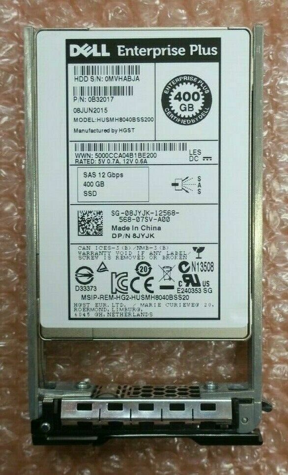 Dell Compellent 400GB 12Gb/s 2.5" SAS Enterprise SSD 8JYJK ...