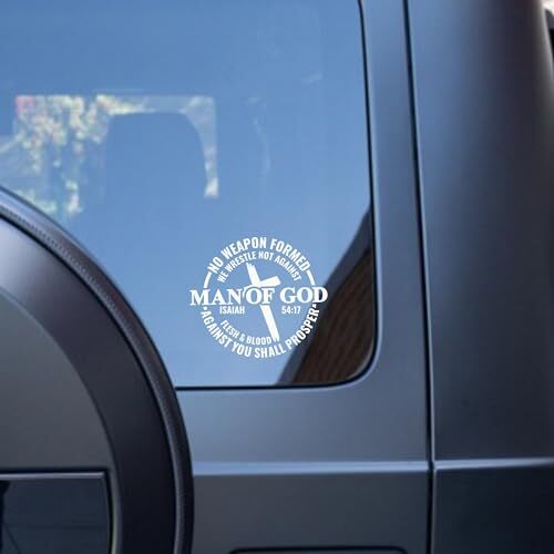 Man of God - Christian Jesus Cross Bible Verse Car Vinyl Decal Bumper ...
