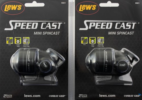 (LOT OF 2) LEW'S SPEED CAST SSC1C 4.4:1 GEAR RATIO SPINCAST REEL CLAM ...