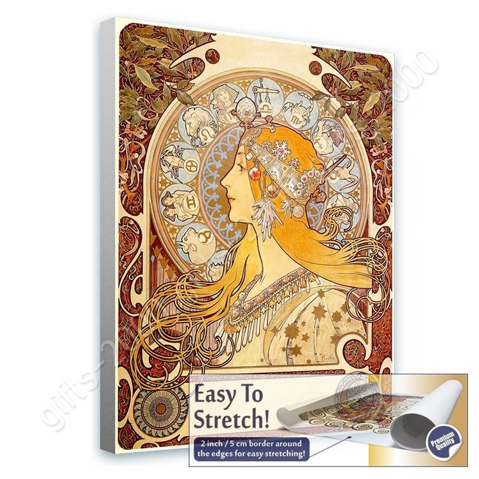 Zodiac by Alphonse Mucha | Canvas (Rolled) | Wall art artwork giclee ...