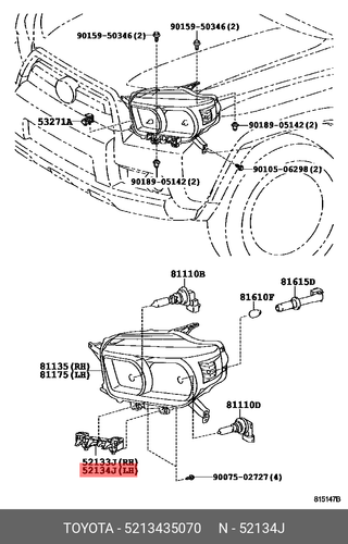 Genuine OE Bracket Plastic 5213435070 for Toyota 52134-35070 | eBay.de
