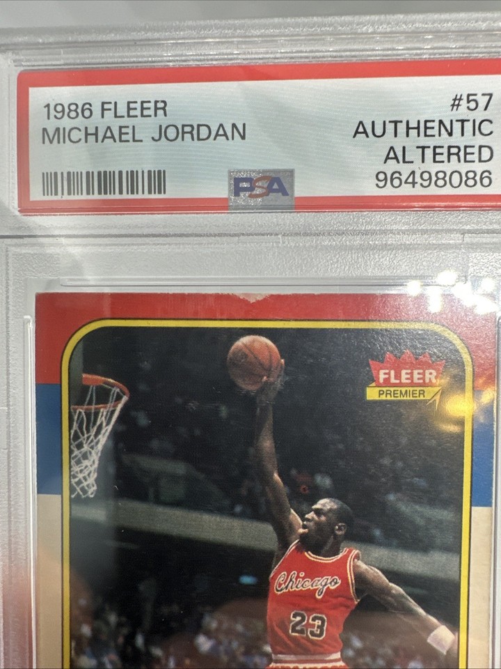 MICHAEL JORDAN PSA AUTHENTIC ALTERED 1986 FLEER BASKETBALL #57 ROOKIE ...