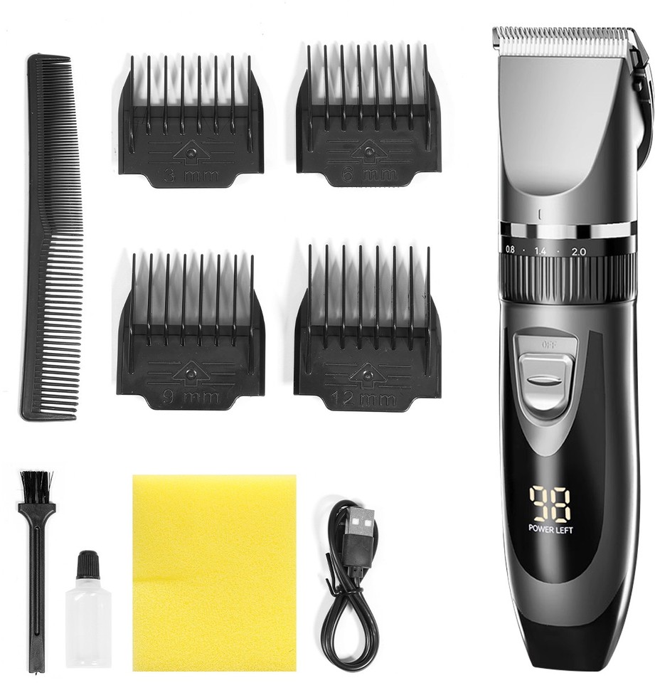 Professional Hair Clippers Trimmer Mens Barber Hair Cutting kit Machine ...