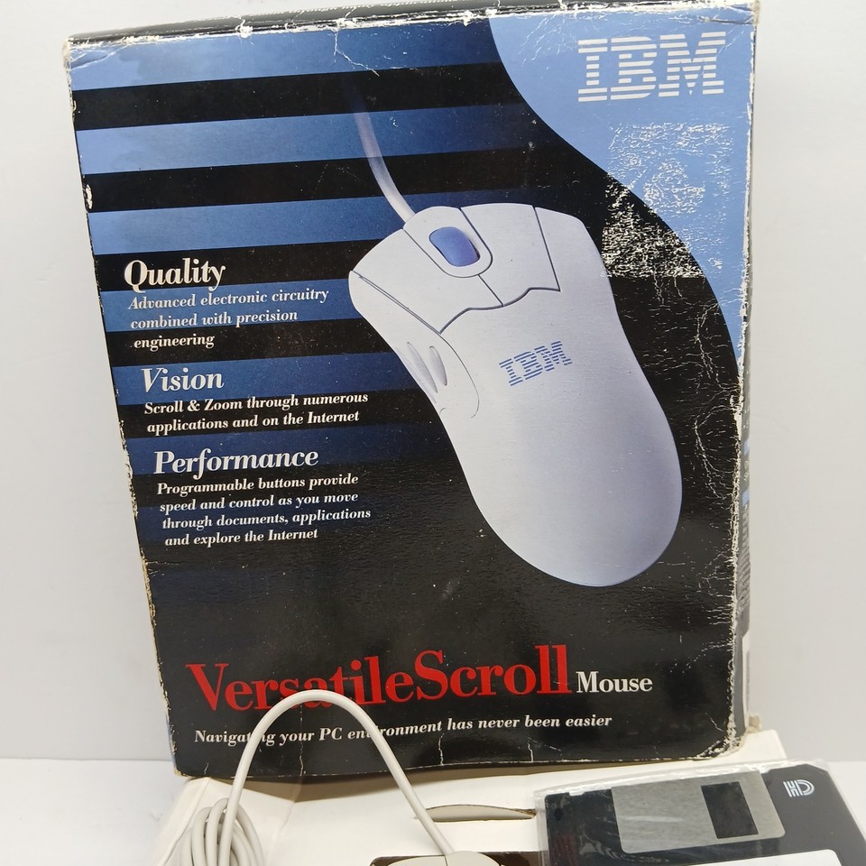 Rare Vintage IBM 6 Button PS/2 MO02W Trackball Versatile Scroll Mouse ...