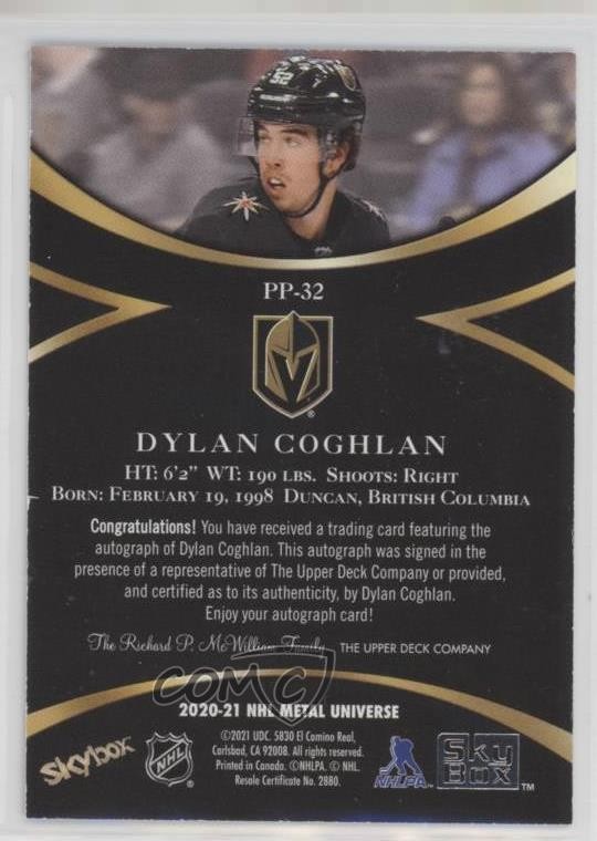 2020-21 Skybox Metal Universe Star Sapphires Dylan Coghlan #PP-32 ...