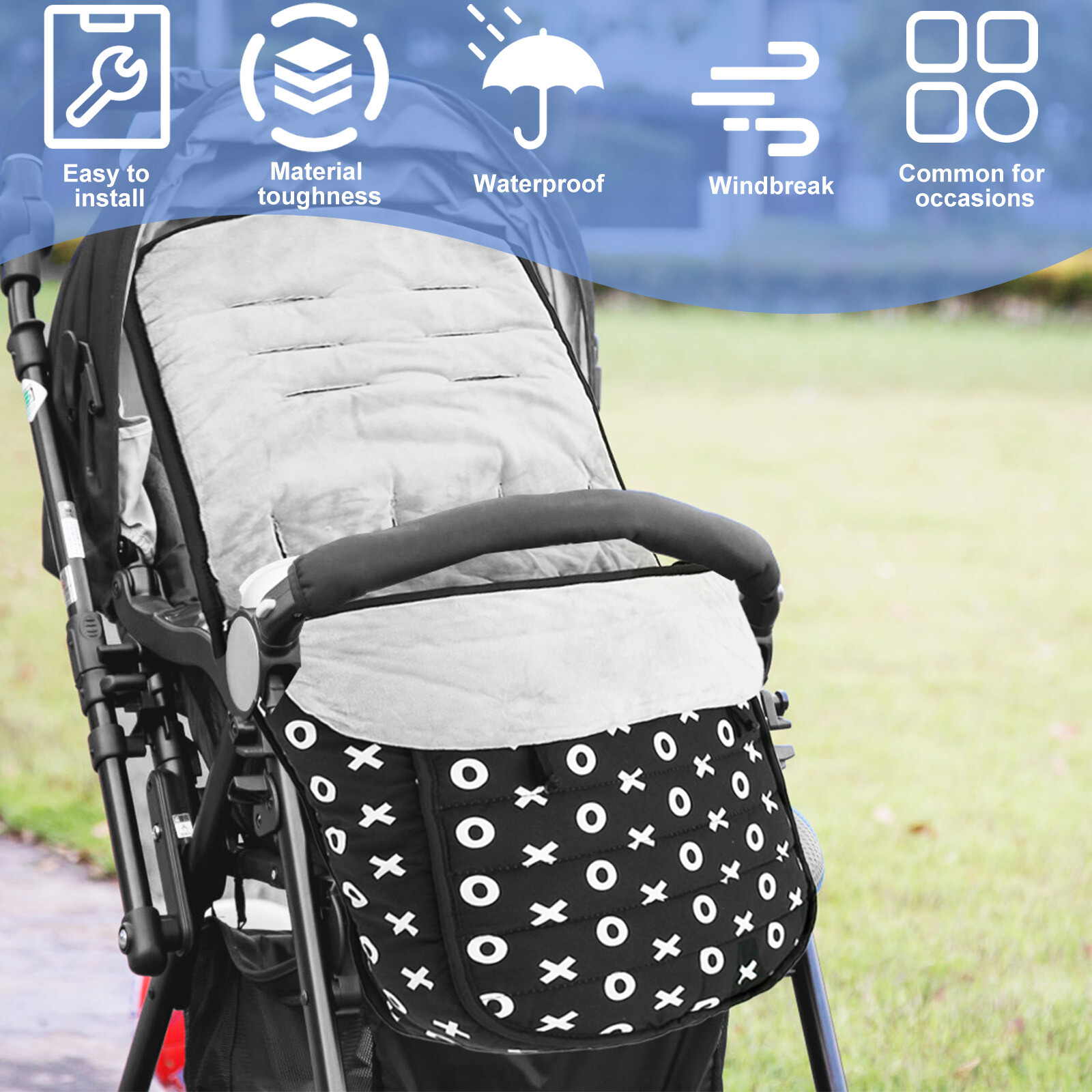Baby Stroller Footmuff Universal Stroller Sleeping Bag Windproof Baby ...