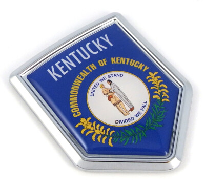 Kentucky USA State Flag Car Chrome Emblem Decal Sticker cars bike ...