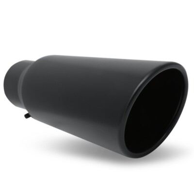 Matte Slant Stainless Steel 3" Inlet 4" Outlet Muffler Diagonal Roll ...