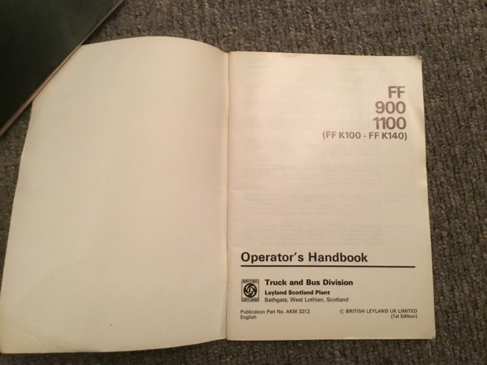 FF 900 - 1100 - Operator’s Handbook - | Grelly UK