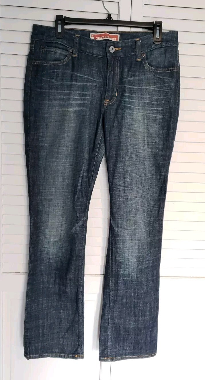Gap Jeans Womens 8 ank Blue Denim Curvy Straight Dark Wash | eBay