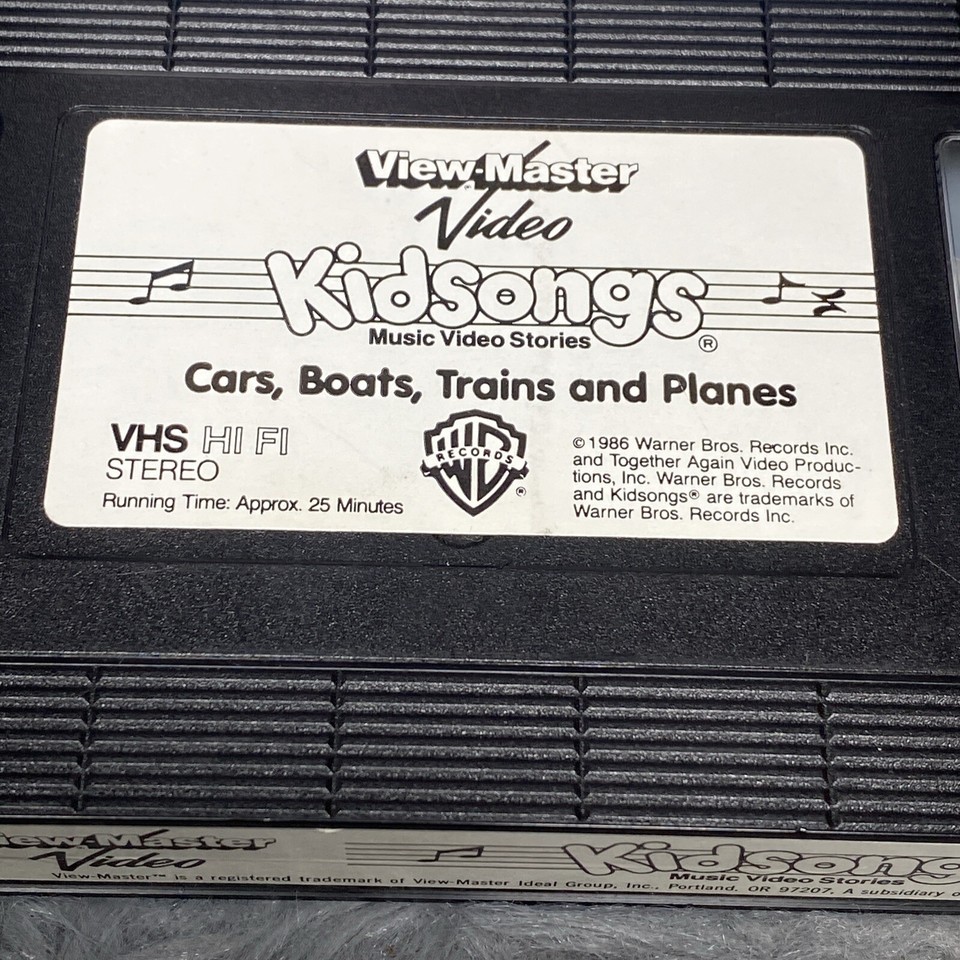 Kidsongs View-Master Video VHS Tape 1986 Music Cars Boats Trains and ...