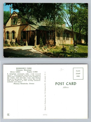 Potomac, MD-Maryland, Normandy Farm Restaurant Scene PC Vintage ...