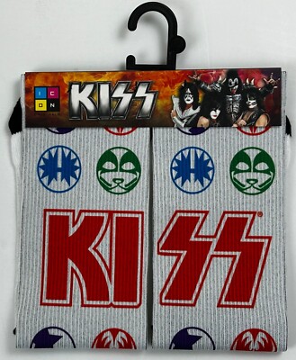 KISS Band Socks Icon Black Label White Ltd New 2015 SizeFitMost Kiss ...