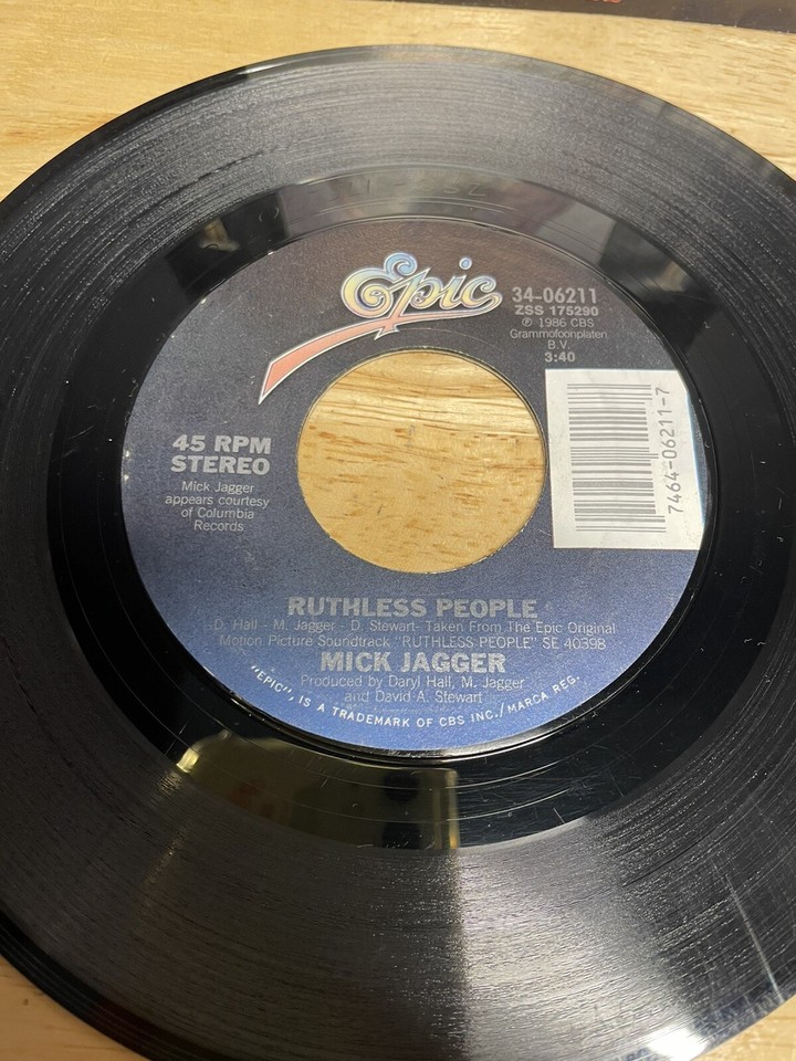 Mick Jagger Ruthless People Soundtrack 45 7” Single 1986 Stereo Epic | eBay