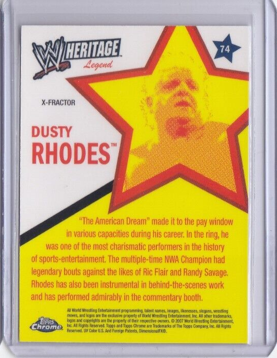 DUSTY RHODES (Rare! *X-FRACTOR*) 2007 Topps WWE Heritage CHROME Card ...